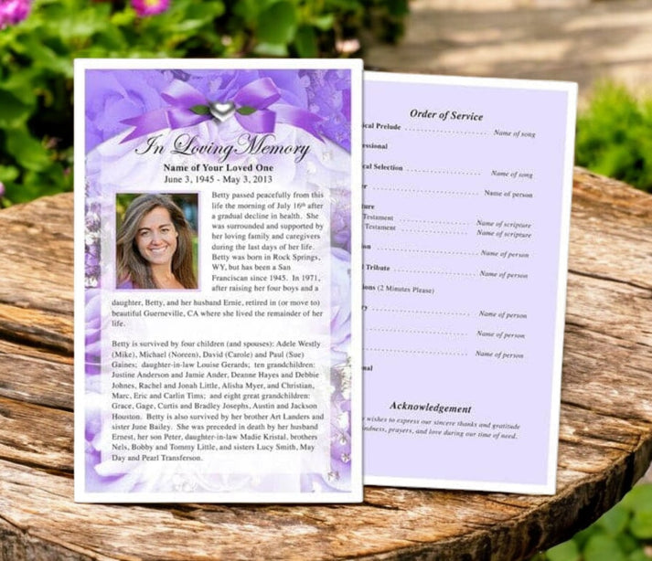 Amethyst Funeral Flyer Template – Funeral Program-Site Funeral Programs ...