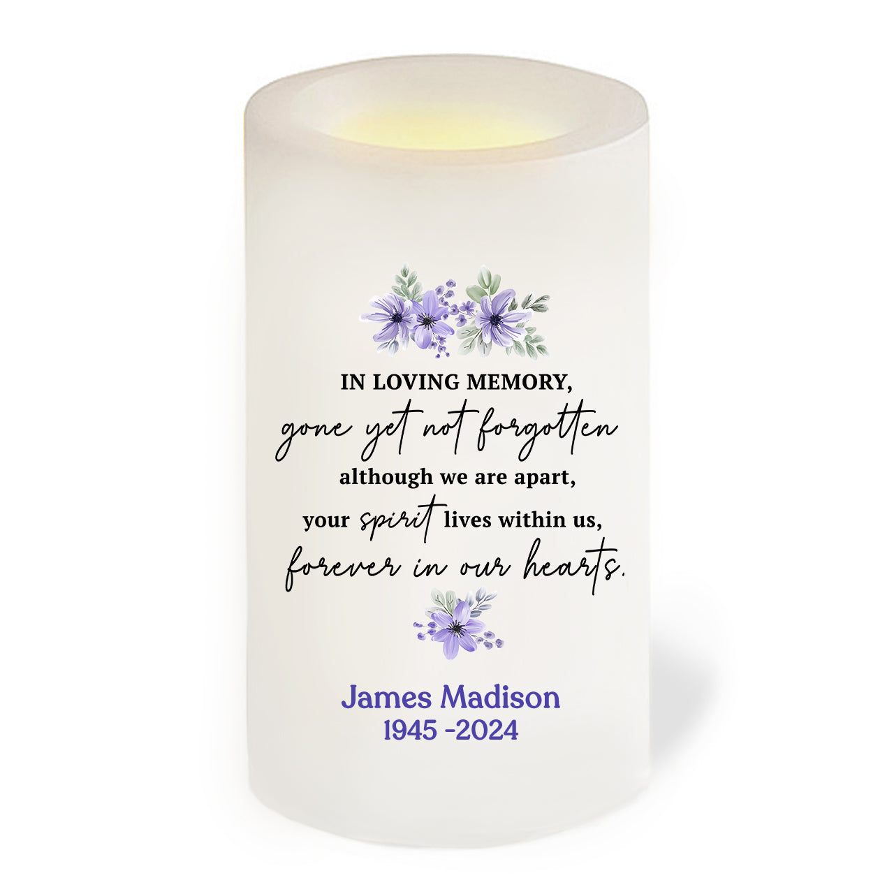 In Loving Memory Personalized Flameless LED Memorial Candle – Funeral ...