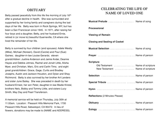 Silver Gold Funeral Program Template – Funeral Program-Site Funeral ...