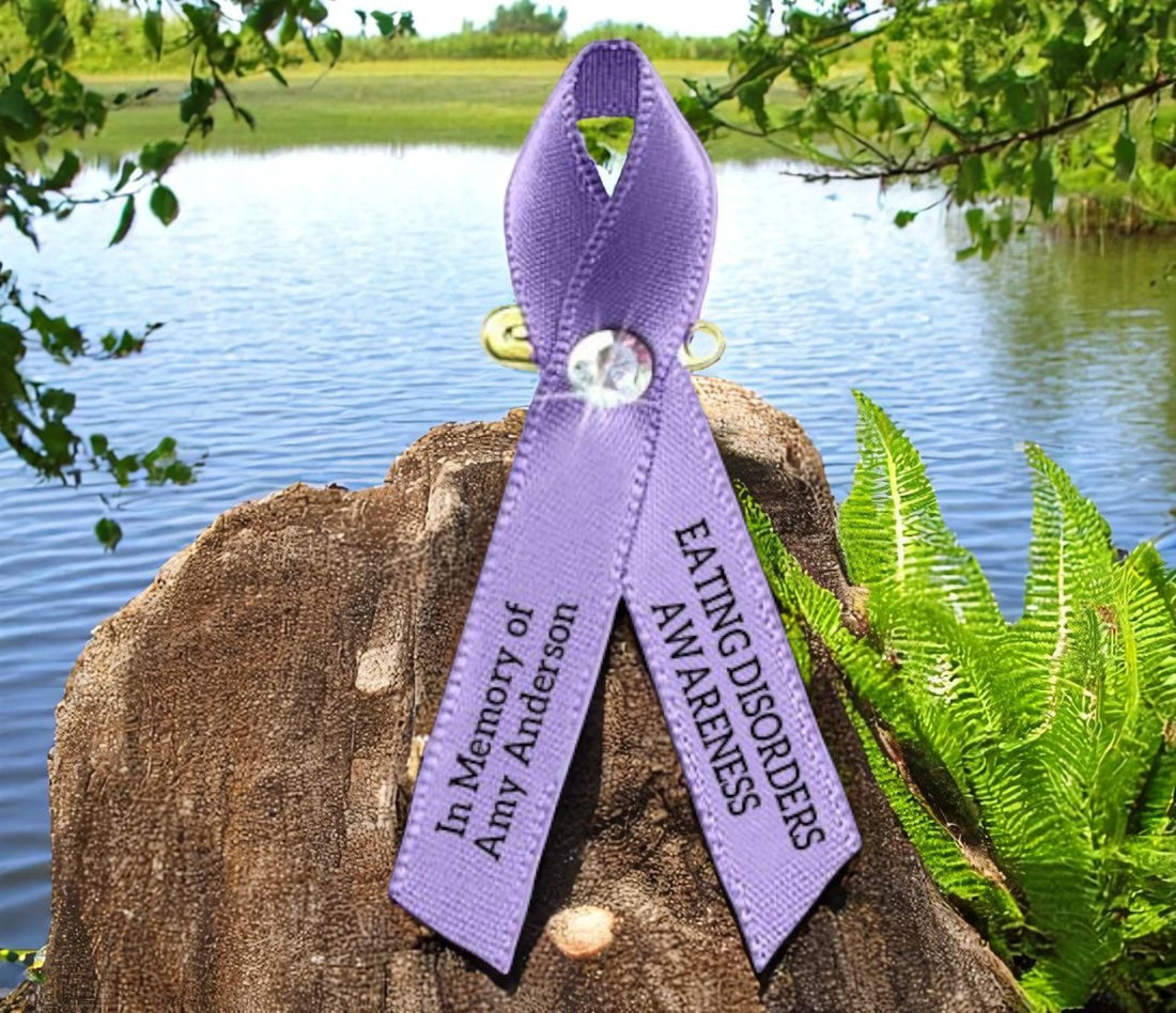 Anorexia Bulimia Eating Disorders Awareness Ribbon (Lilac) - Pack of 1 ...