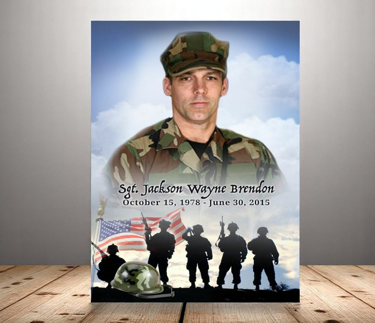 Army Funeral Memorial Poster Portrait – Funeral Program-Site Funeral ...