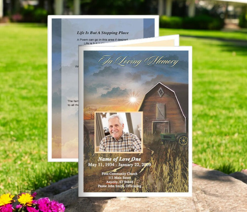 Barn Small Memorial Card Template – Funeral Program-Site Funeral ...