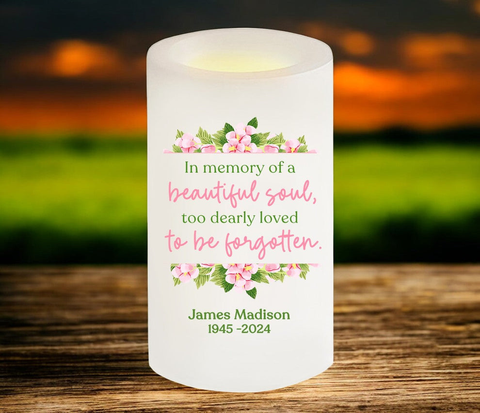 Beautiful Soul Personalized Flameless LED Memorial Candle – Funeral ...
