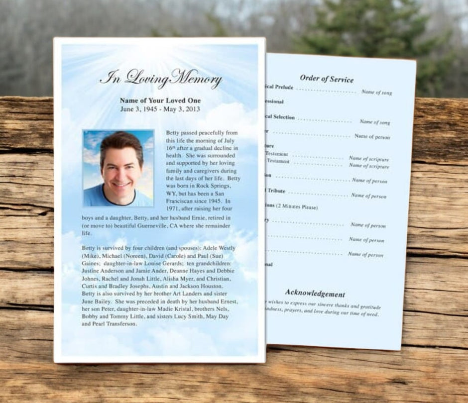 DIY Funeral Flyers - Funeral Flyer Templates – Funeral Program-Site ...