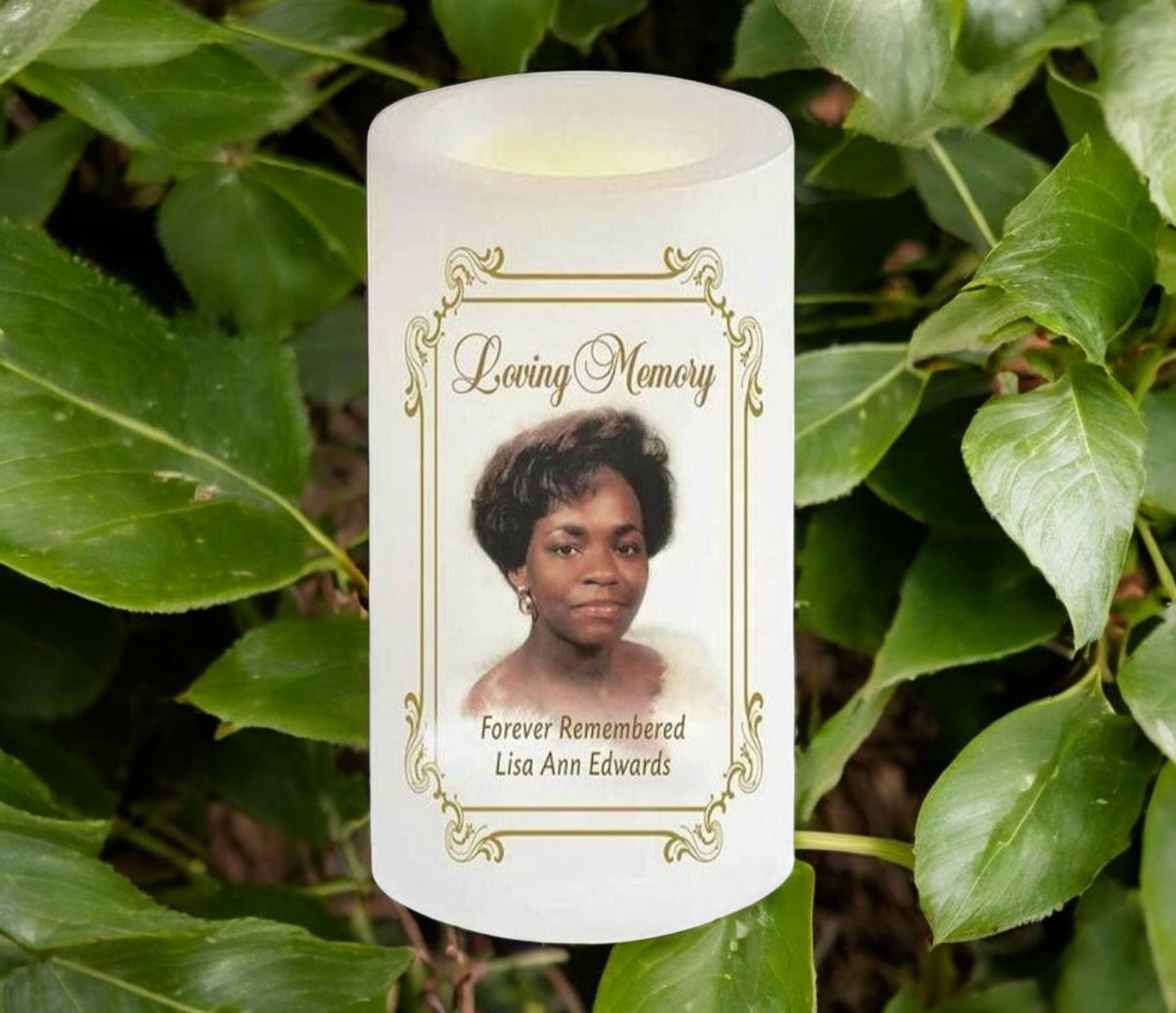 Brandy Flameless In Loving Memory Memorial LED Candle – Funeral Program ...