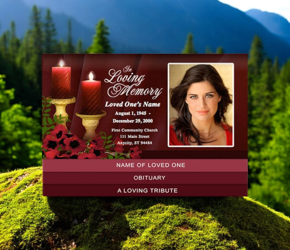 Candlelight Graduated Bottom Funeral Program Template – Funeral Program ...