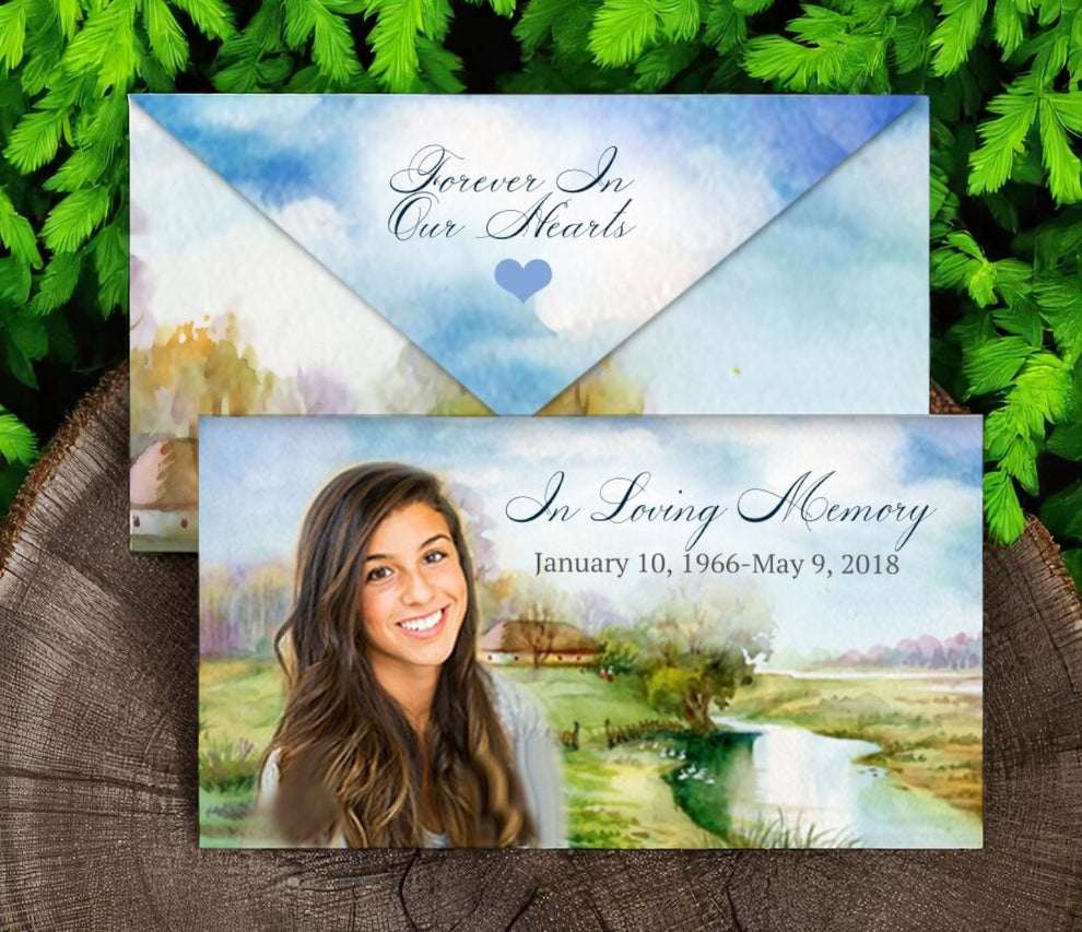 Country Envelope Fold Funeral Program Design Print – Funeral Program ...