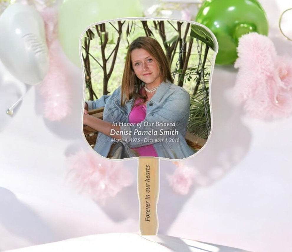 Custom Personalized Hour Glass Memorial Fan (Pack of 10) – Funeral ...