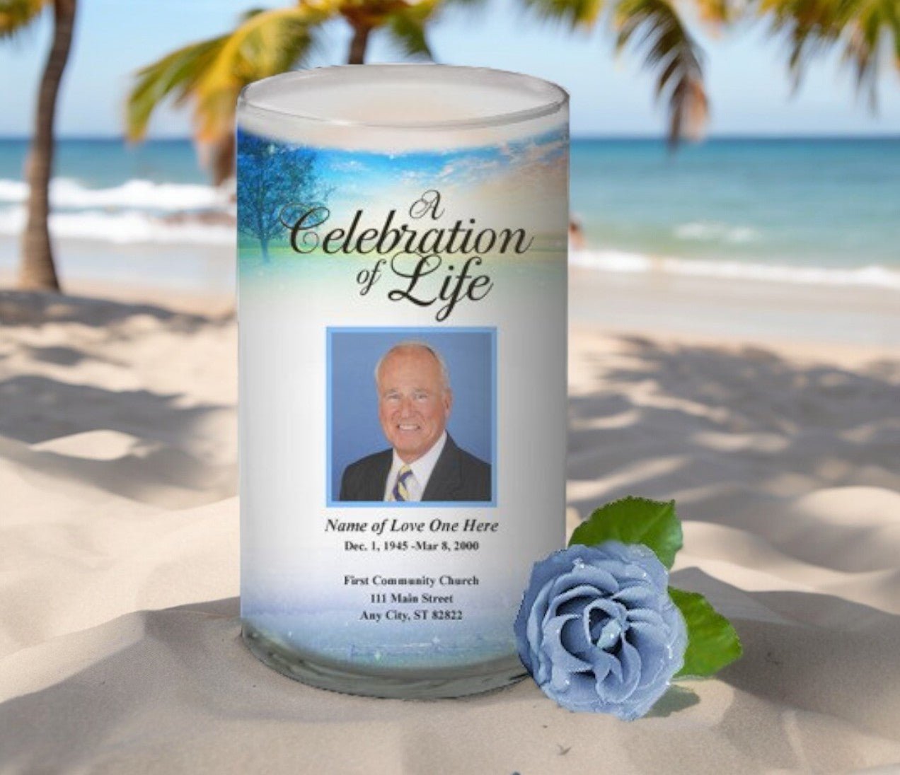 Destiny Personalized Glass Memorial Candle - The Funeral Program Site ...