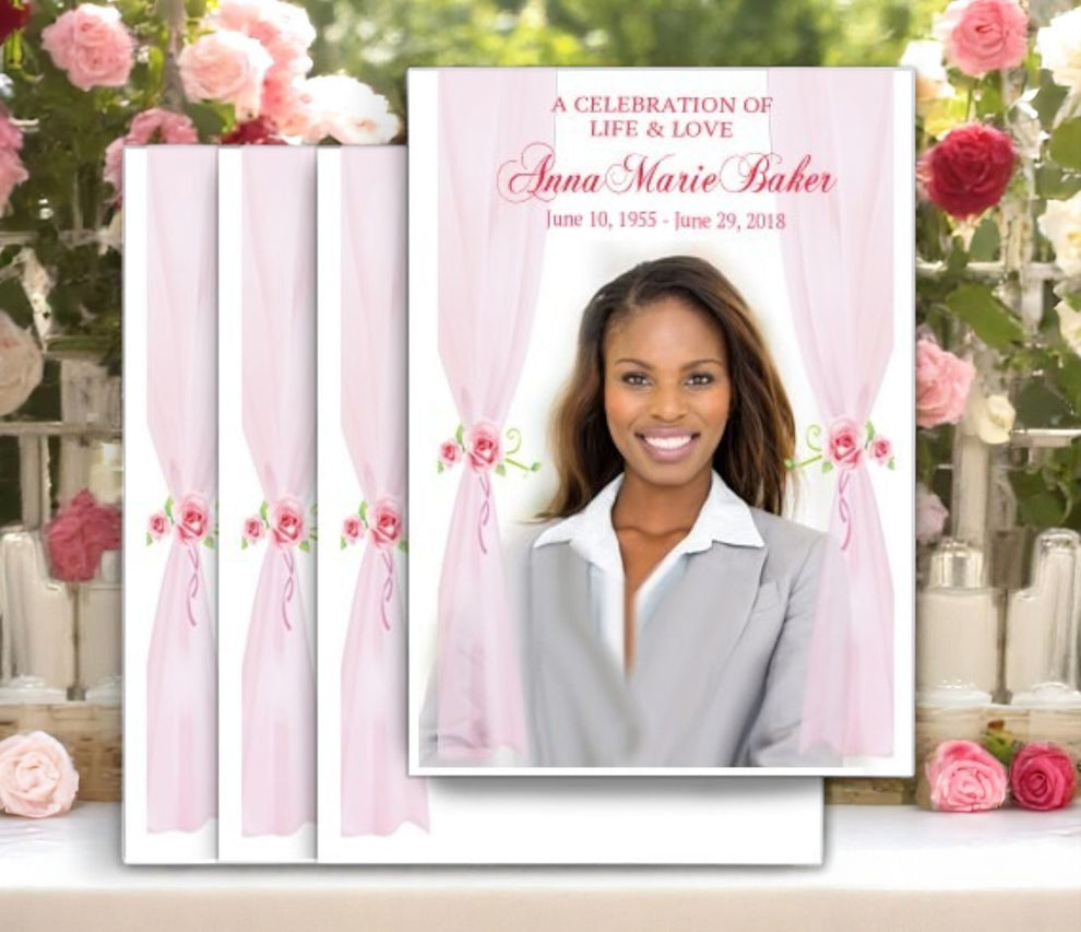 Sheer Drapes No Fold Funeral Postcard Design Print (Pack of 50 ...