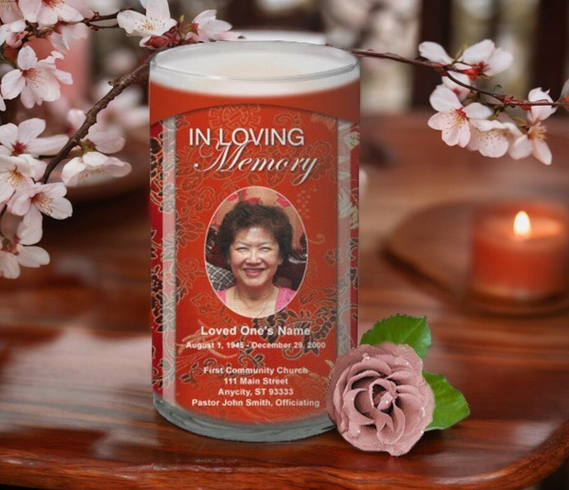 Dynasty Personalized Glass Memorial Candle - The Funeral Program Site ...