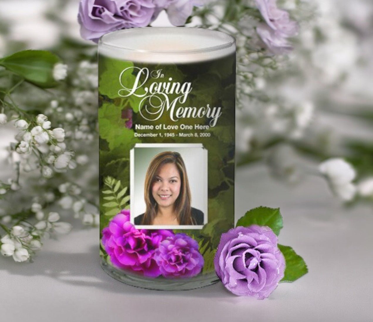 Essence Personalized Glass Memorial Candle - The Funeral Program Site ...