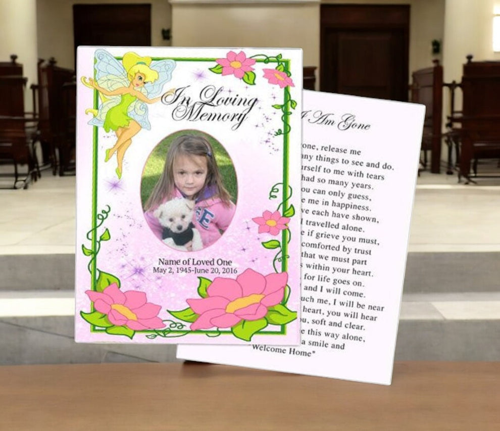 Fairy Small Memorial Card Template – Funeral Program-Site Funeral ...