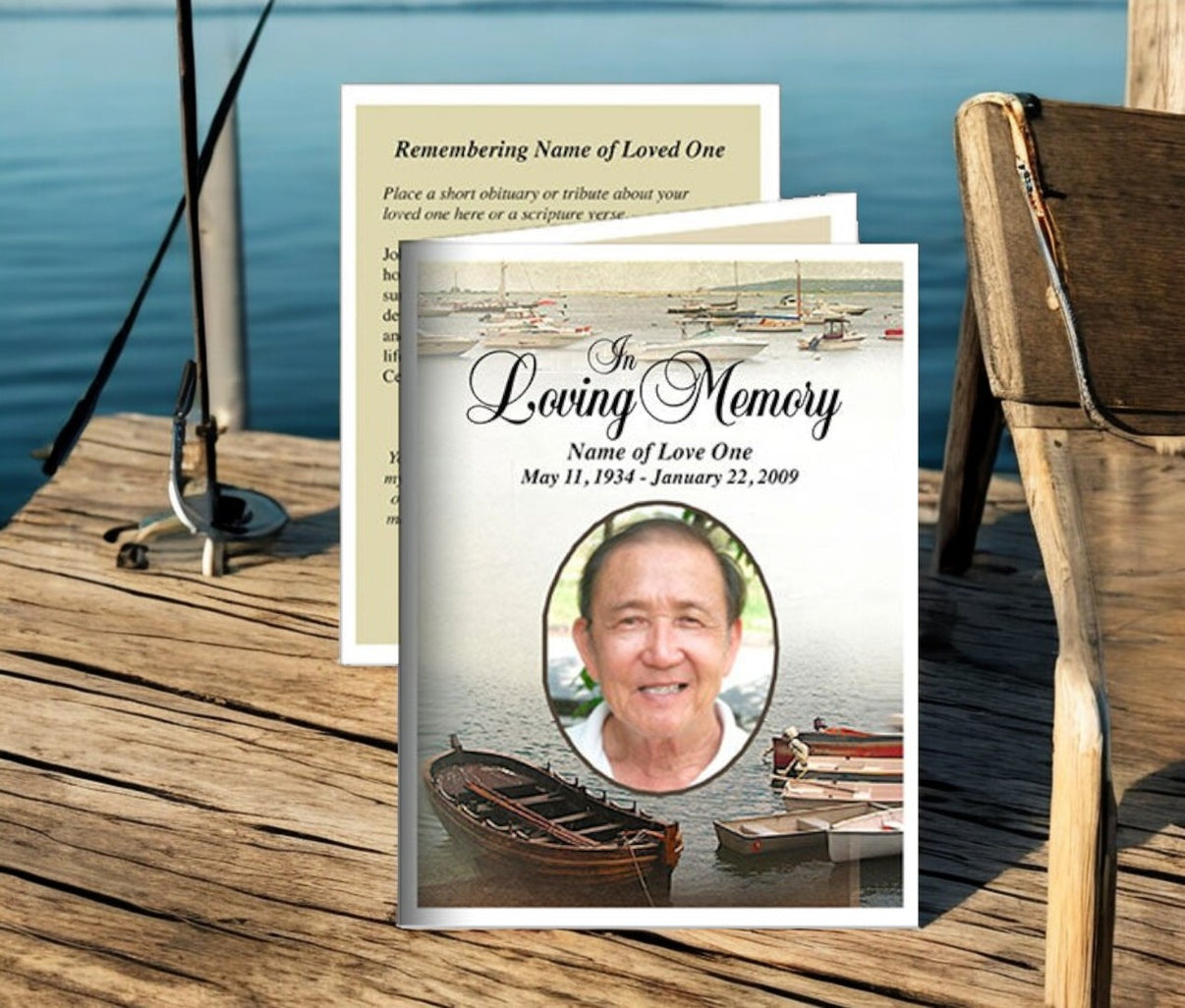 Fishing Small Memorial Card Template – Funeral Program-Site Funeral ...