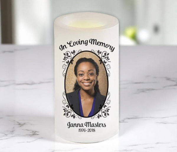 Flourish Leaves Flameless LED Memorial Candles – Funeral Program-Site ...