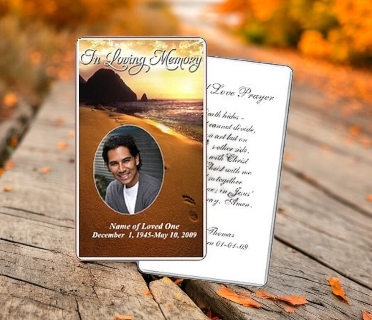 Footprints Prayer Card Template – Funeral Program-Site Funeral Programs ...