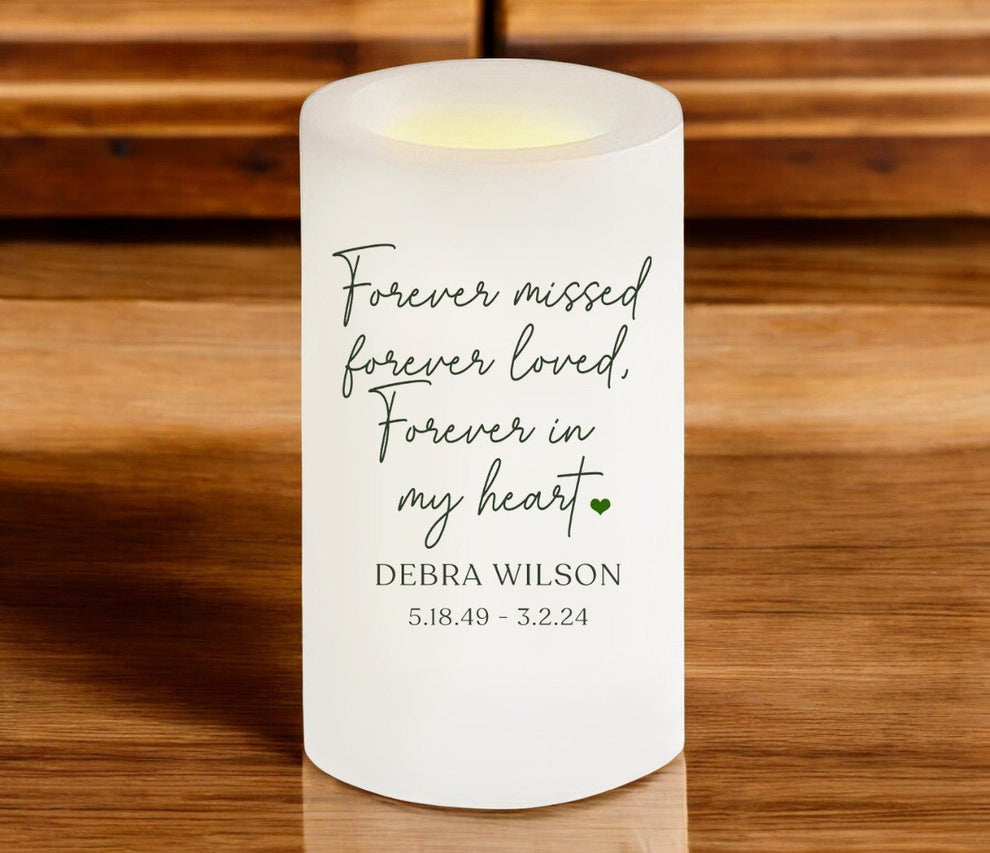 Forever Missed Personalized Flameless LED Memorial Candle – Funeral ...