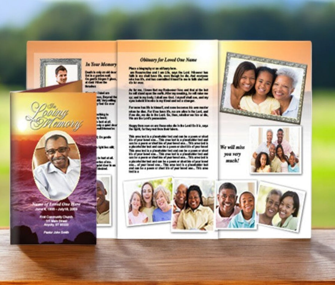 Twilight Trifold Funeral Brochure Template – Funeral Program-Site ...