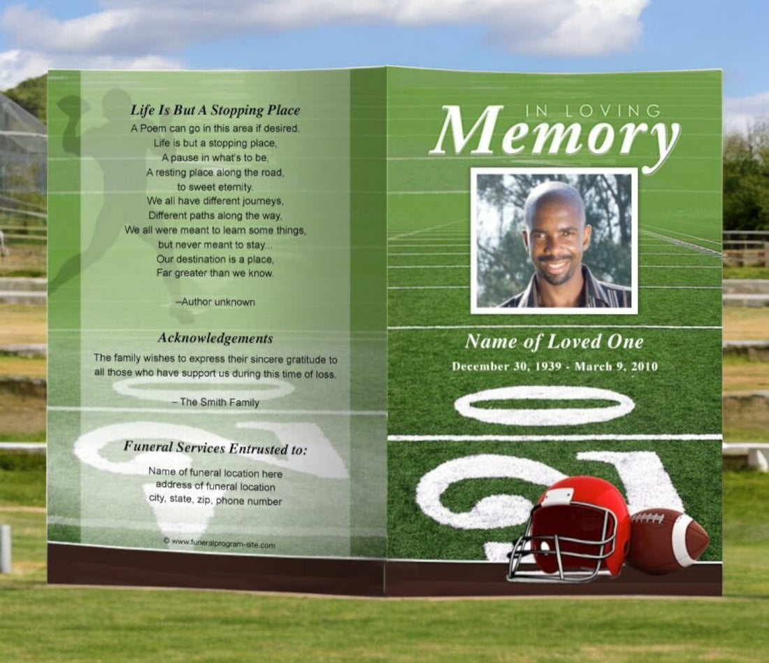 Football Funeral Program Template | DIY Funeral Programs – Funeral ...