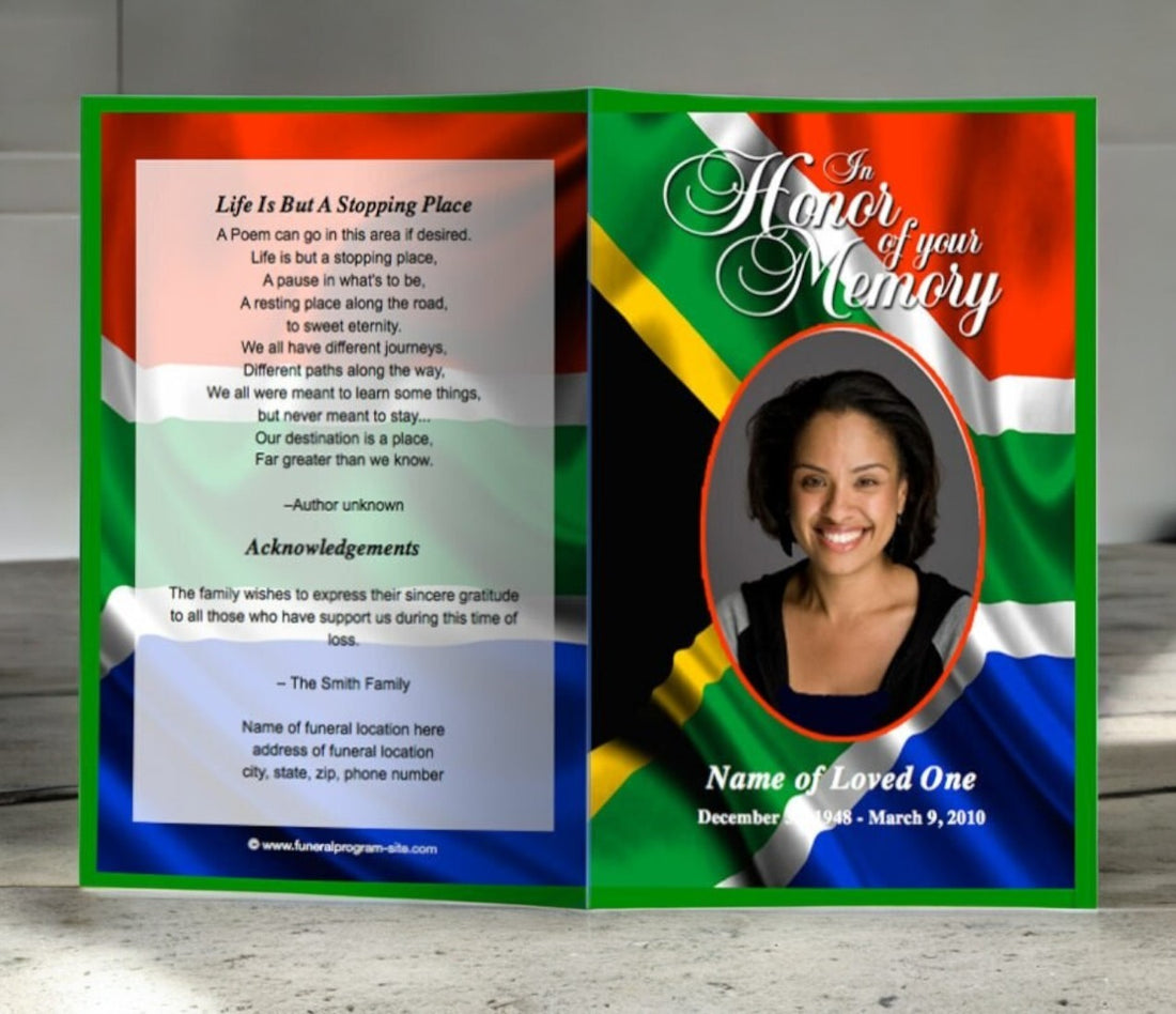 South Africa Funeral Program Template | DIY Funeral Programs – Funeral ...