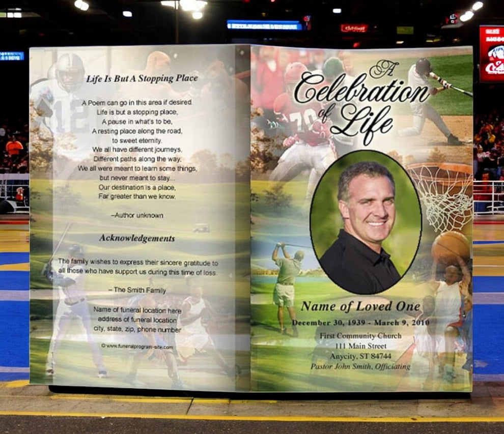 Sports Funeral Program Template | DIY Funeral Programs – Funeral ...