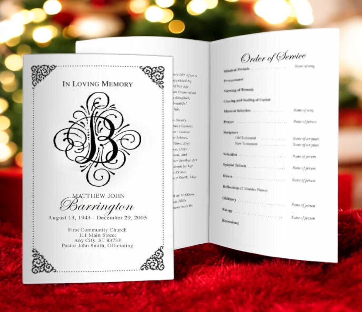 Funeral B Monogram Template | Funeral Programs – Funeral Program-Site ...
