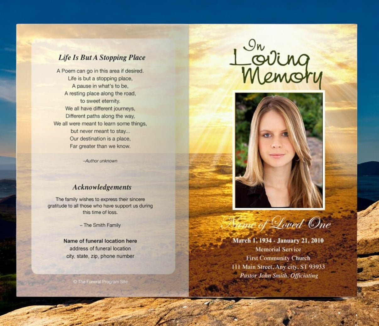 Shine Funeral Program Template | DIY Funeral Programs – Funeral Program ...