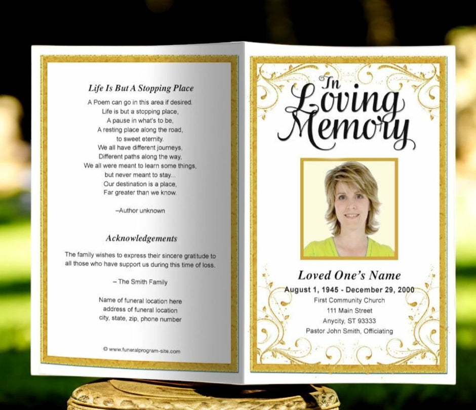 DIY Funeral Bulletins - Funeral Bulletin Templates – Funeral Program ...