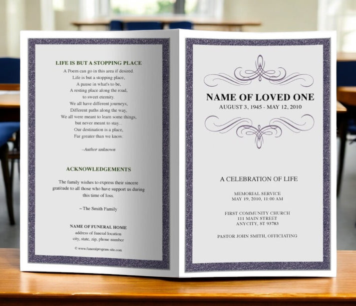 Script Funeral Program Monogram Template | Funeral Programs – Funeral ...