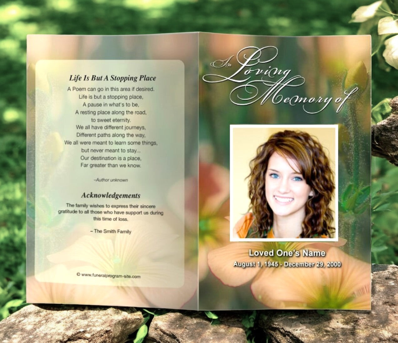 Floral Funeral Program Template | Funeral Program Site – Funeral ...