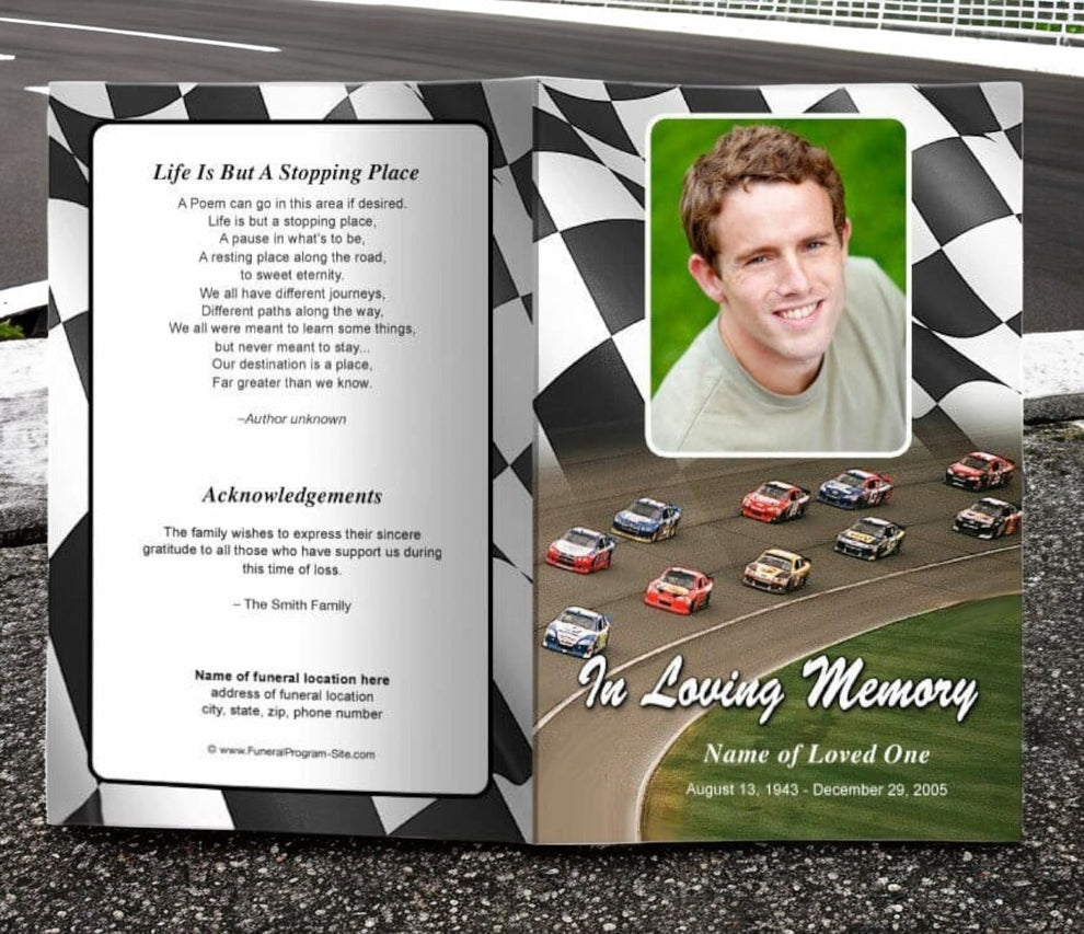 Racing Funeral Program Template | DIY Funeral Programs – Funeral ...