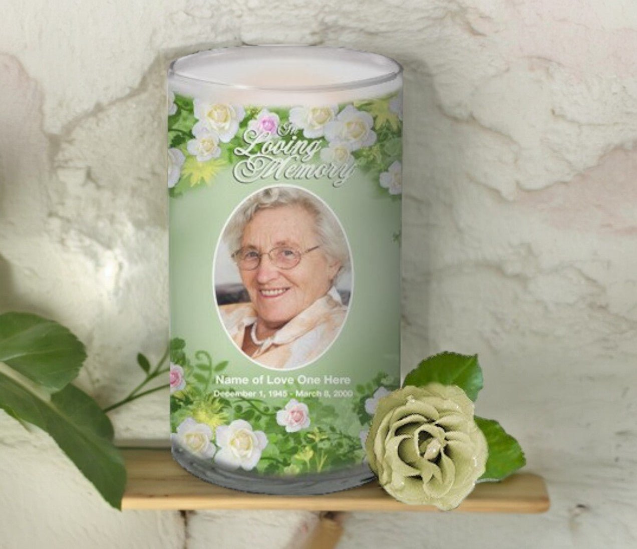 Garden Personalized Glass Memorial Candle - The Funeral Program Site ...