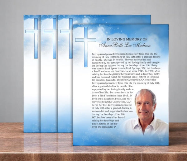 Heaven Funeral Flyer Design Print (Pack of 50) – Funeral Program-Site ...