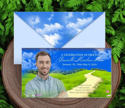 Spring Hillside Envelope Fold Funeral Program Design Print – Funeral ...