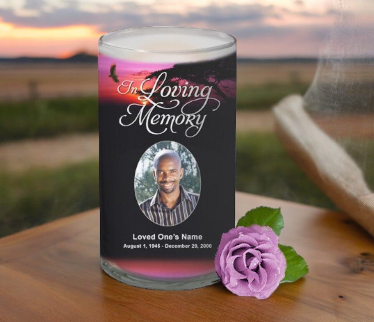Imagine Personalized Glass Memorial Candle - The Funeral Program Site ...