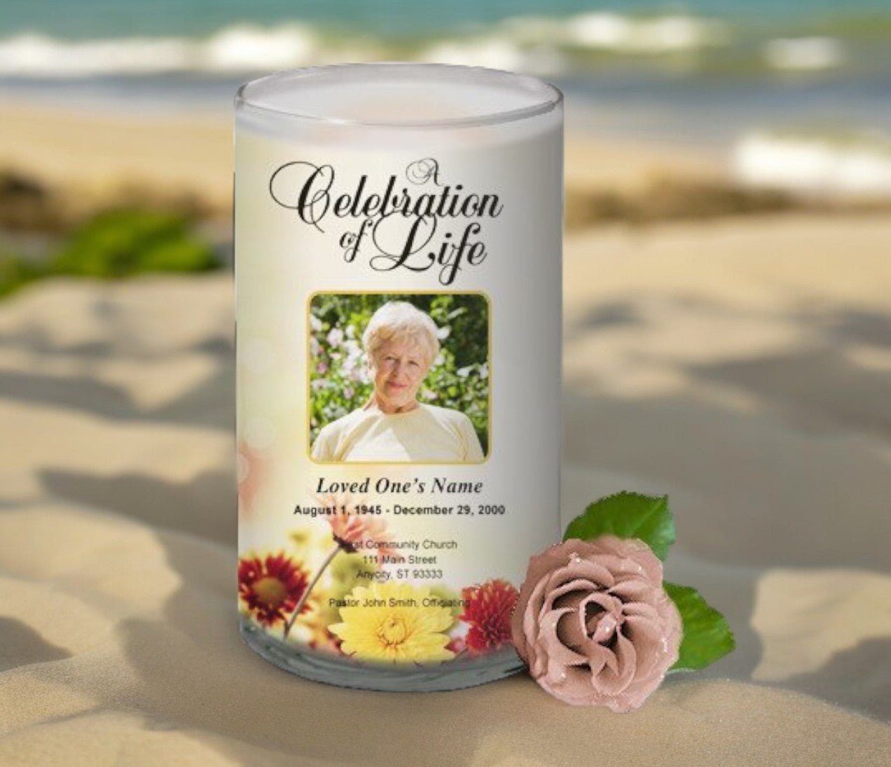Imperial Personalized Glass Memorial Candle - The Funeral Program Site ...