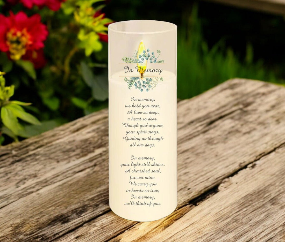 In Memory Flameless Acrylic LED Memorial Candle - The Funeral Program ...