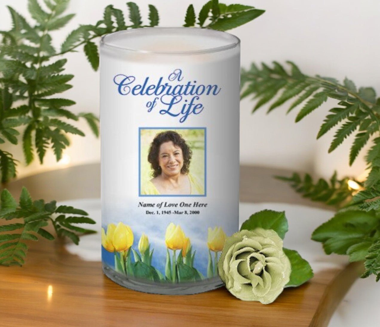 Inspire Personalized Glass Memorial Candle - The Funeral Program Site ...