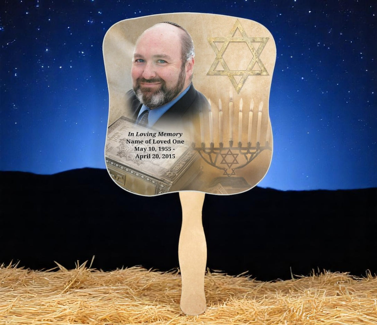 Jewish Memorial Church Fans With Wooden Handle – Funeral Program-Site ...