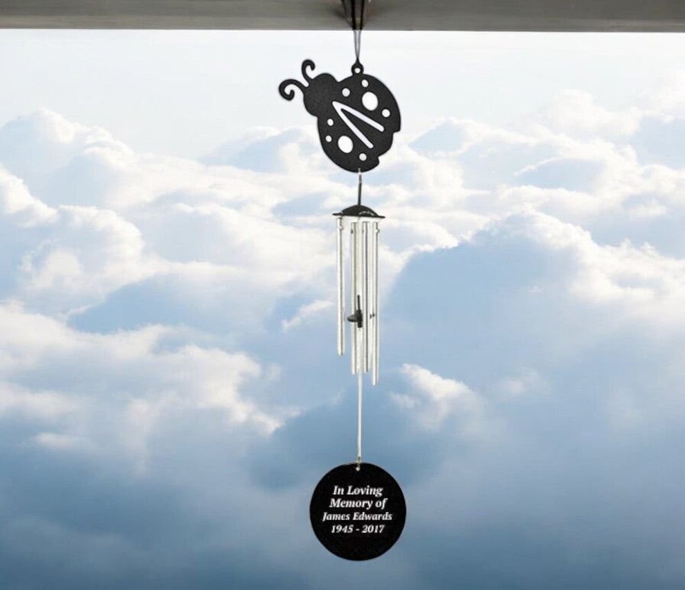 Lady Bug Silhouette In Loving Memory Memorial Wind Chime – Funeral ...