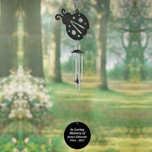 Lady Bug Silhouette In Loving Memory Memorial Wind Chime – Funeral ...