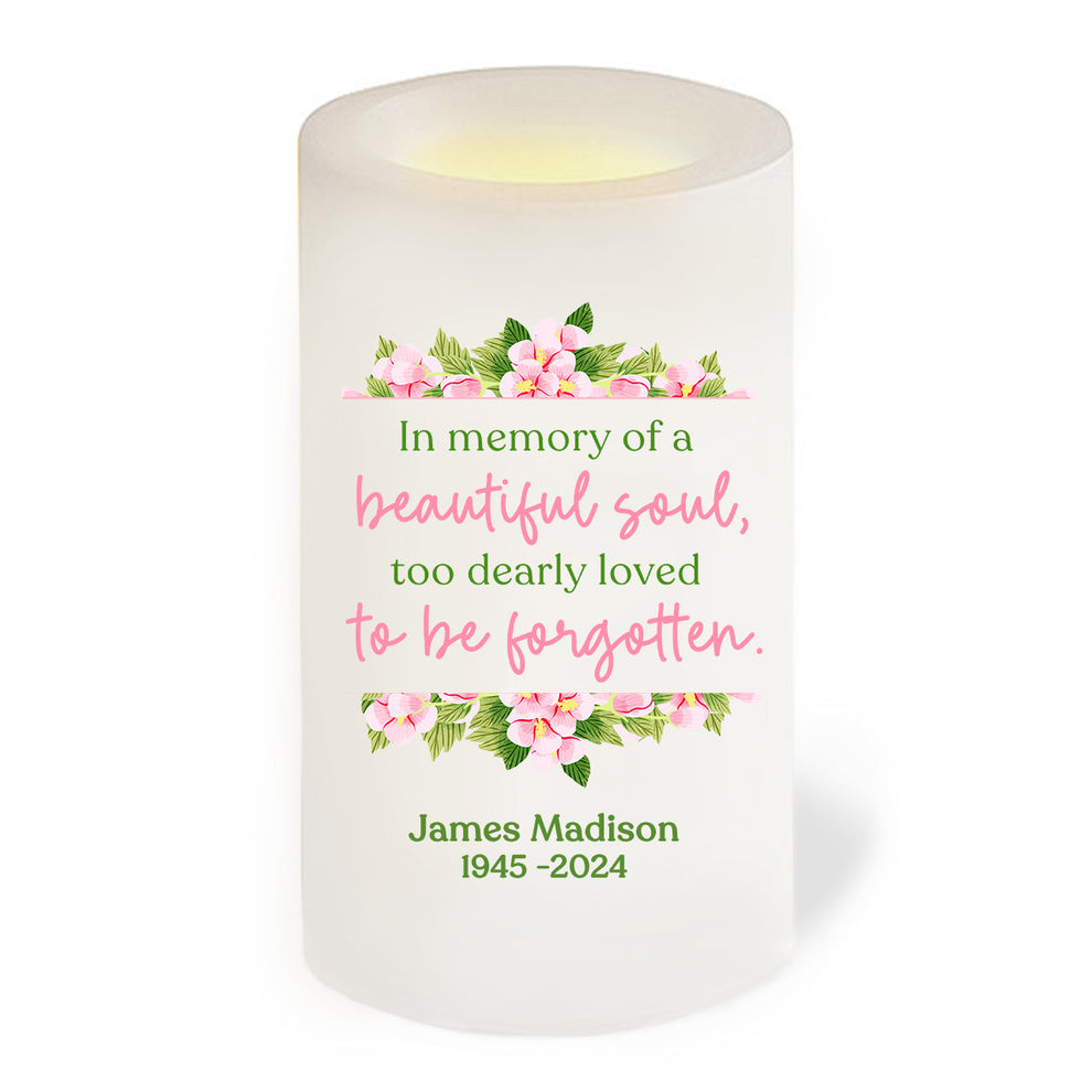 Beautiful Soul Personalized Flameless LED Memorial Candle – Funeral ...