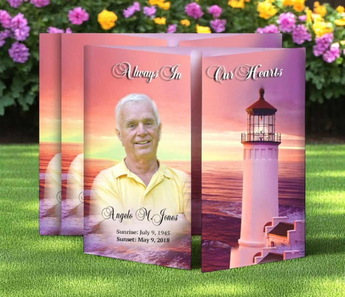 Lighthouse Sunset Gatefold Funeral Program Design Print (Pack of 50 ...