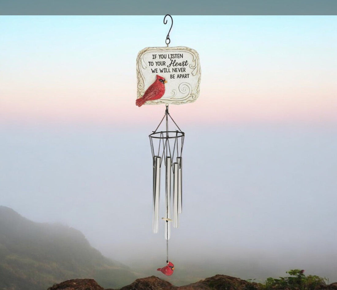 Listen To Your Heart Cardinal Memorial Wind Chime – Funeral Program-Site Funeral Programs ...