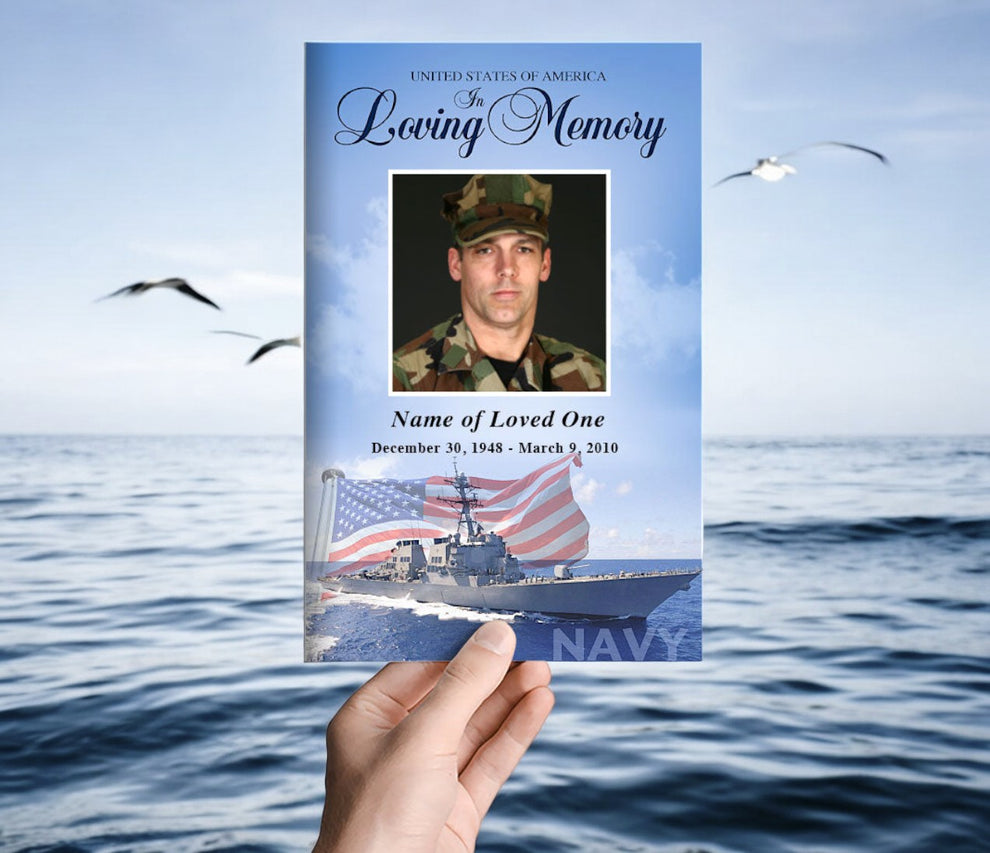 Navy Funeral Program Template | DIY Funeral Programs – Funeral Program ...