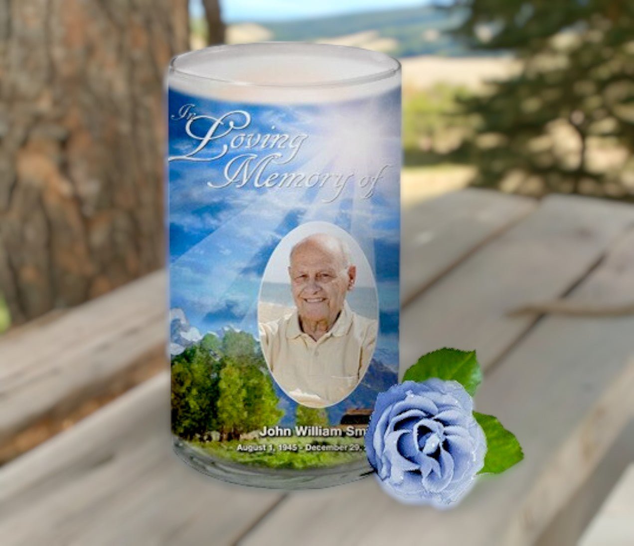 Outdoor Personalized Glass Memorial Candle - The Funeral Program Site ...