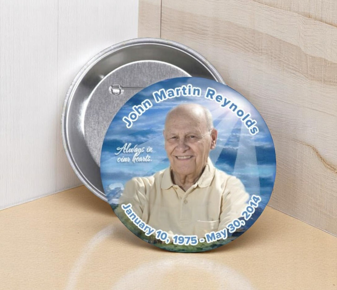Outdoor In Loving Memory Memorial Button Pins – Funeral Program-Site ...