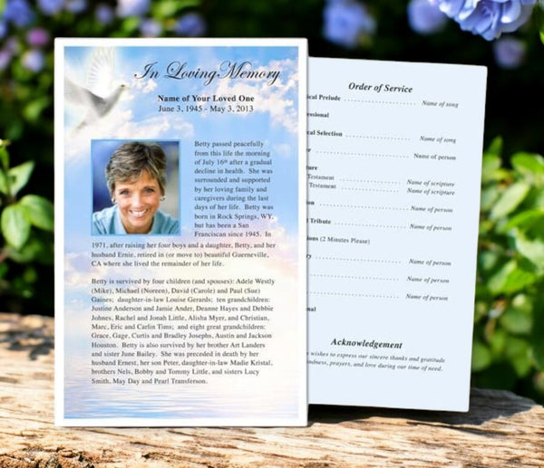 Peace Funeral Flyer Template – Funeral Program-Site Funeral Programs ...