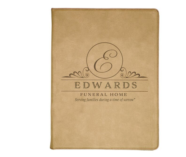 Personalized Funeral Home Leather Suede Portfolio With Notepad - The ...