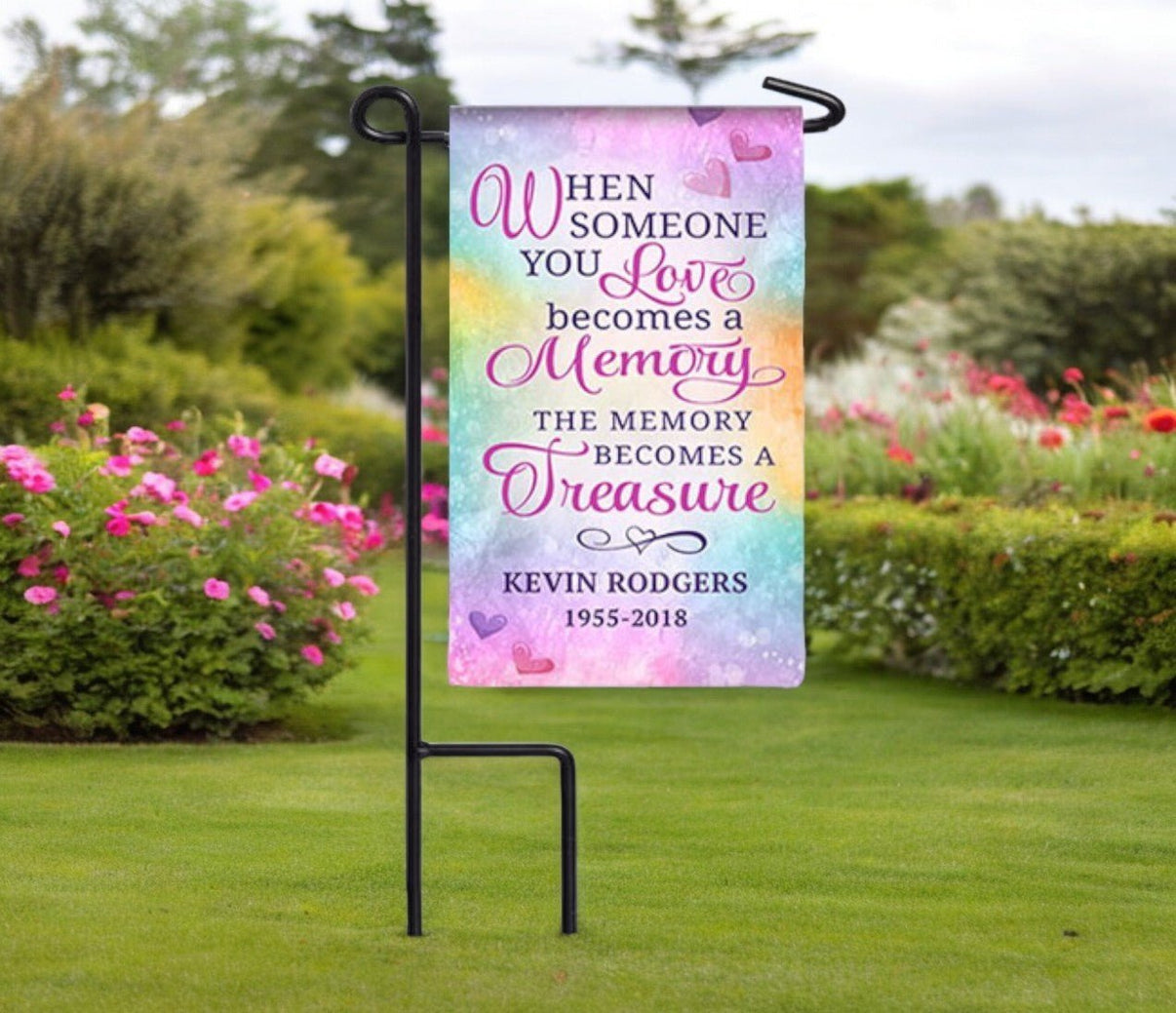 When Someone You Love Cemetery Memorial Flag With Stand – Funeral ...